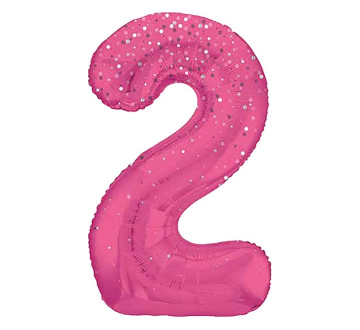 Pink Spots Number 2 Giant Foil Balloon 34" (Optional Helium Inflation ...