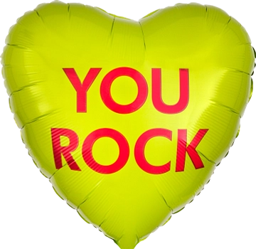 You Rock Candy Heart Foil Helium Balloon (Optional Inflation) — Sweets ...