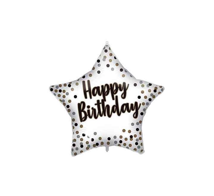 Star Happy Birthday Foil Balloon (Optional Helium Inflation) — Sweets ...