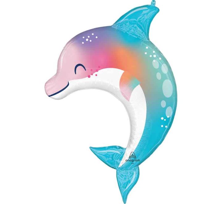 Dolphin Under The Sea Ocean SuperShape Helium Balloon (Optional Helium ...