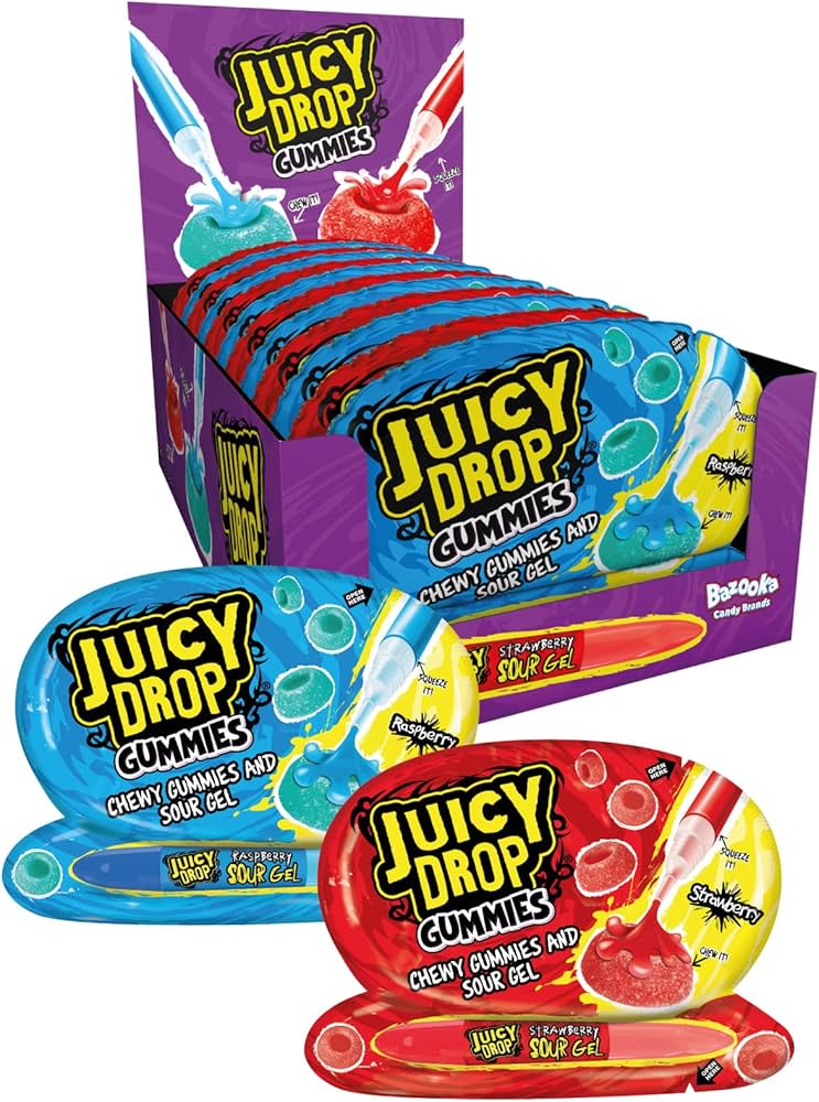 Juicy Drop Gummies & Sour Gel 12 x 57g Packs BBE: 06/04/25 — Sweets 'n ...