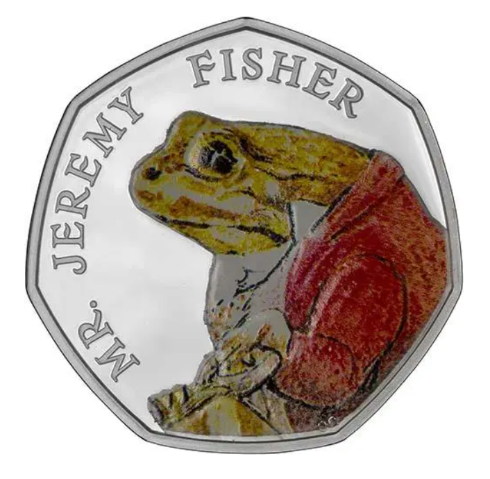 Jeremy Fisher Beatrix Potter Silver Proof 50p 2017 Peter Rabbit Friend ...