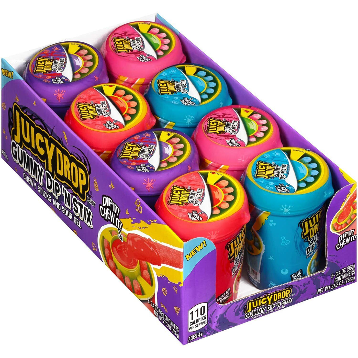 8 x Bazooka Juicy Drop Gummy Dipperz 96g Full Case — Sweets 'n' Things