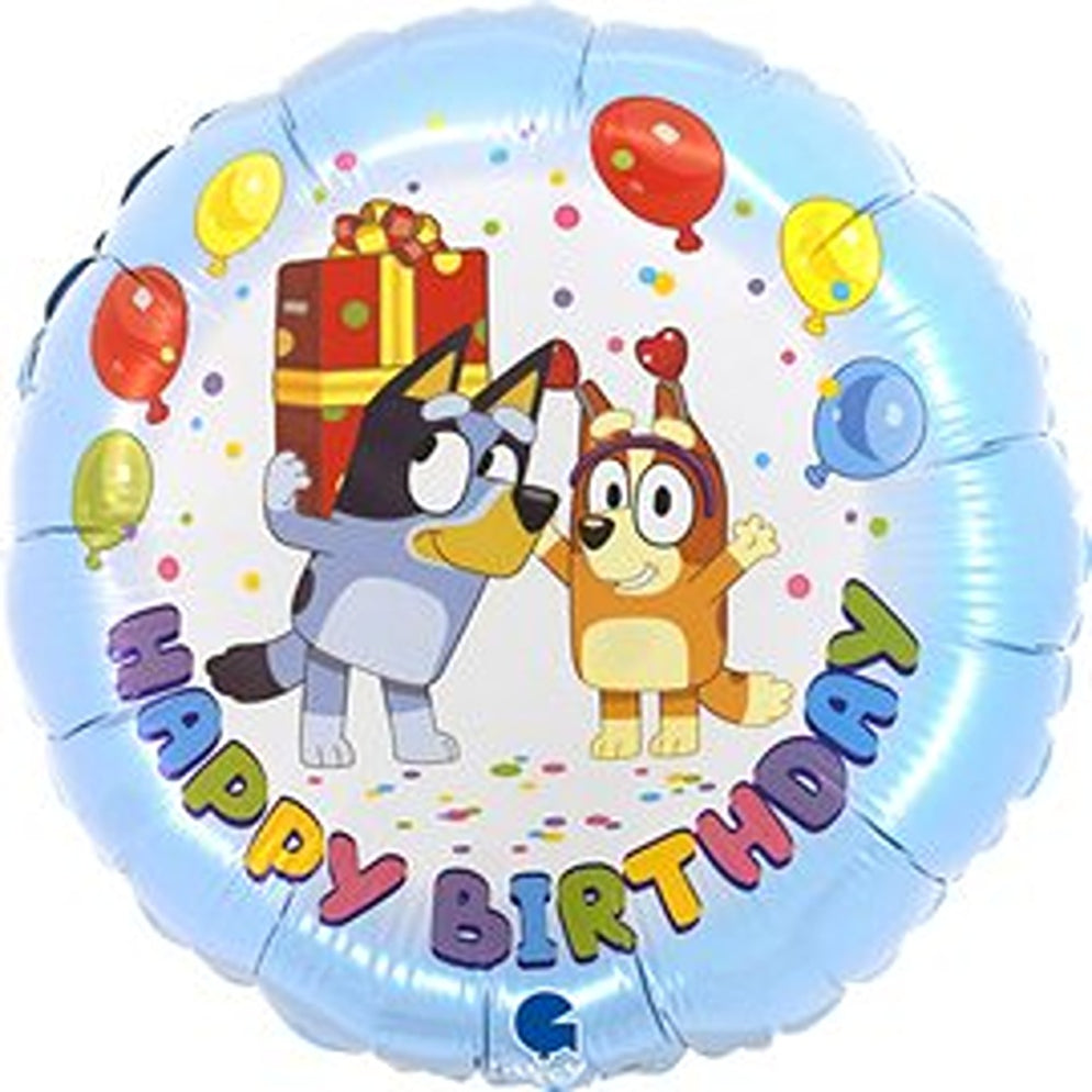 Bingo And Bluey Happy Birthday Foil Balloon (Optional Helium Inflation ...