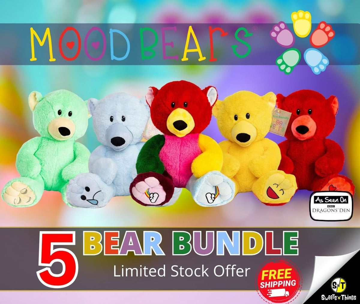 Mood Bears Bundle - 5 Large RRP £114.95 Only £50 — Sweets 'n' Things