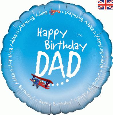 Happy Birthday Dad Foil Balloon (Optional Helium Inflation) — Sweets 'n ...