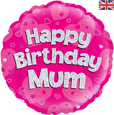 Happy Birthday Mum Foil Balloon (Optional Helium Inflation) — Sweets 'n ...