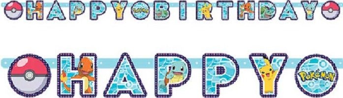Pokémon Happy Birthday Letter Banner — Sweets 'n' Things